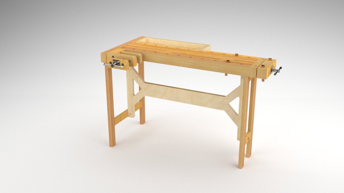 Technology bench 132 cm - open frame - Single technology bench - Lervad ...